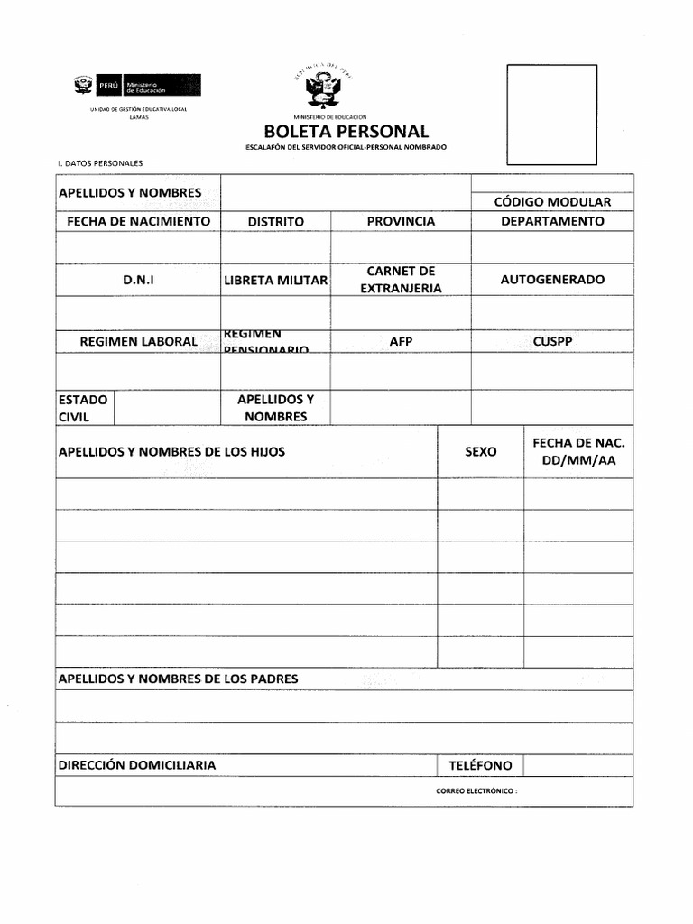 Boleta Personal | PDF