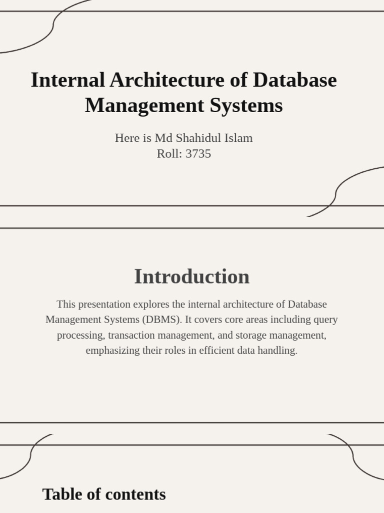 Database Management Concepts Presentation | PDF
