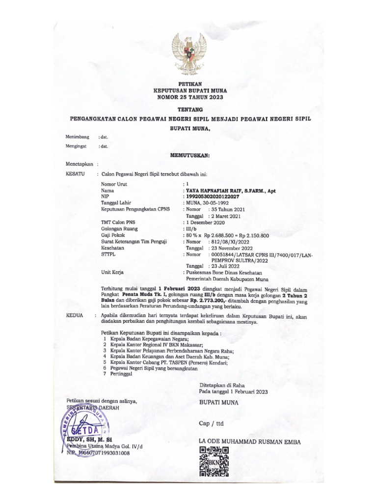 SK 100% Yaya Hapnafiah Raif | PDF