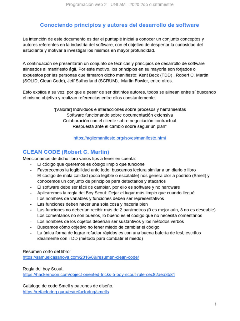 Conociendo Principios y Autores Del Desarrollo de Software | PDF ...