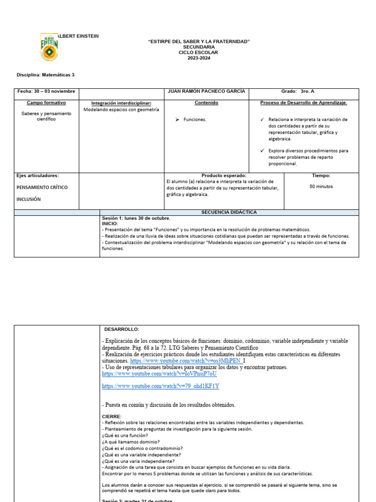 SEC. DIDAC. 2022 MAT 3° Del 30 Al 03 de Nov. 2023 | PDF | Evaluación | Geometría
