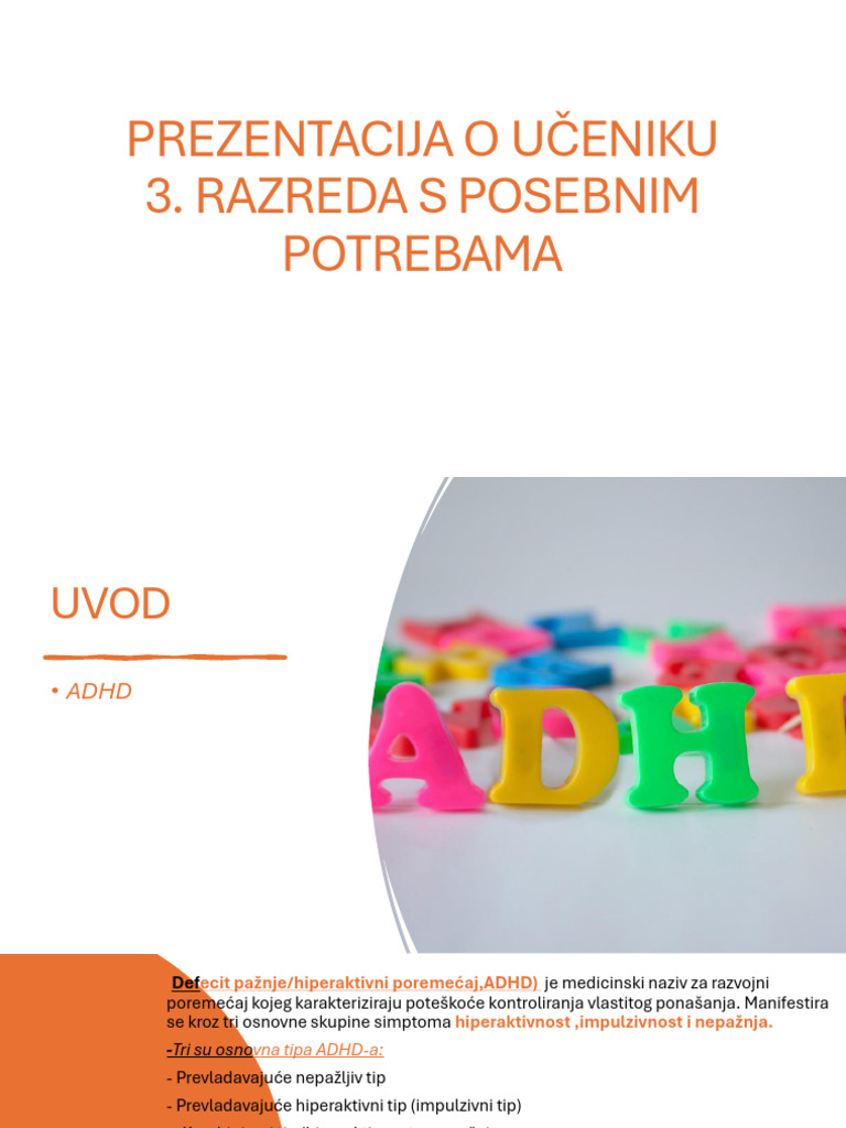 Prezentacija o Učeniku S Posebnim Potrebama | PDF