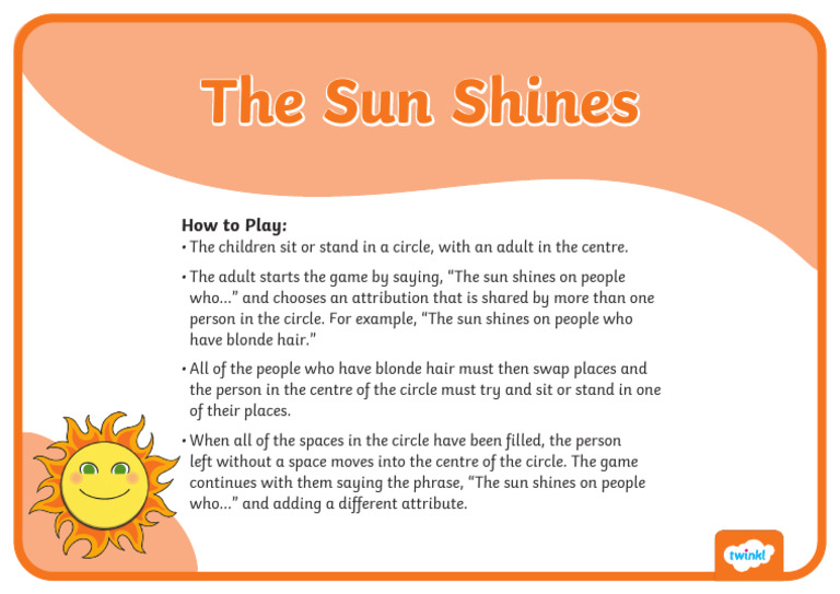 Circle Time Game: The Sun Shines | PDF