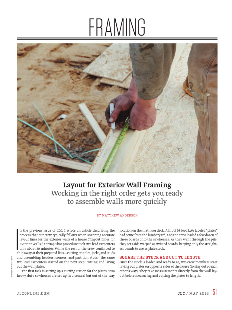 Efficient Exterior Wall Framing Guide | PDF | Framing (Construction) | Wall
