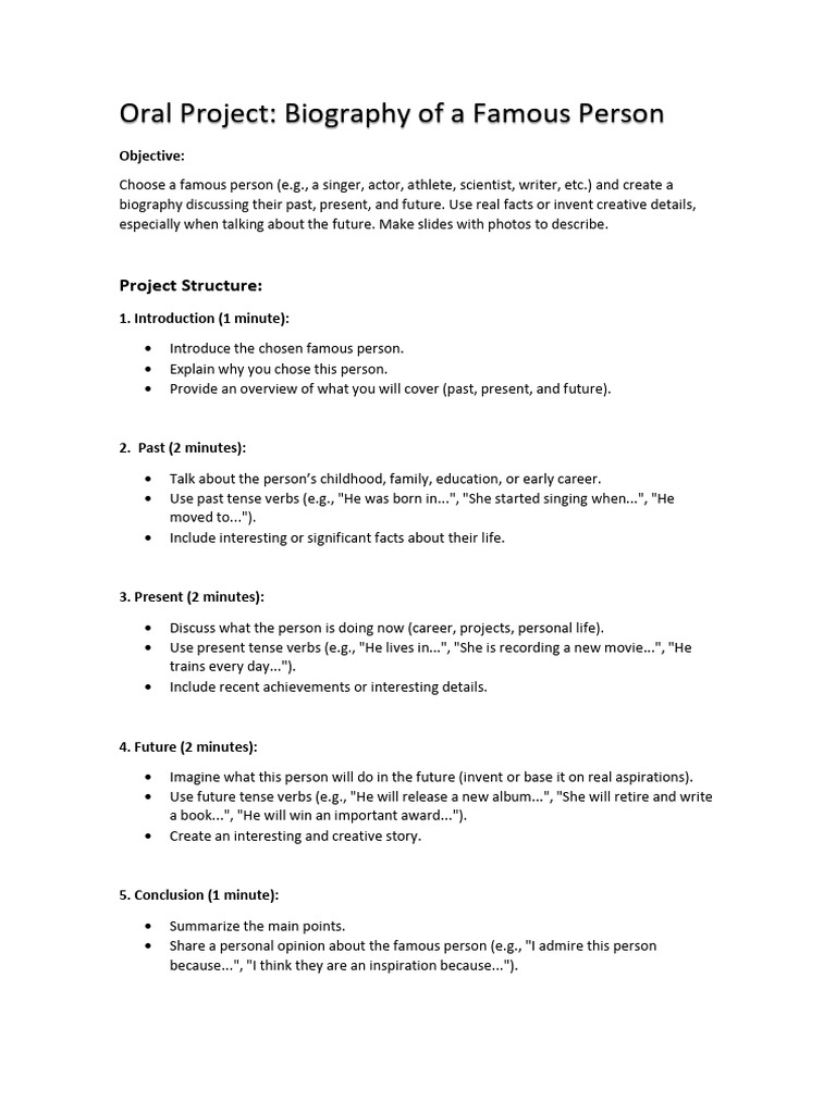 Oral Project Famous | PDF