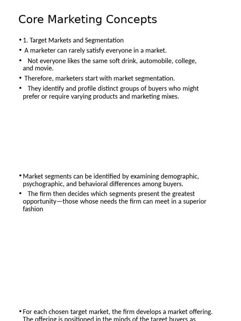 Core Marketing Principles Overview | PDF | Marketing | Brand