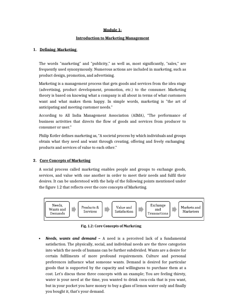 Week 1 - INTRODUCTION TO MARKETING MANAGEMENT | PDF | Marketing | Goods
