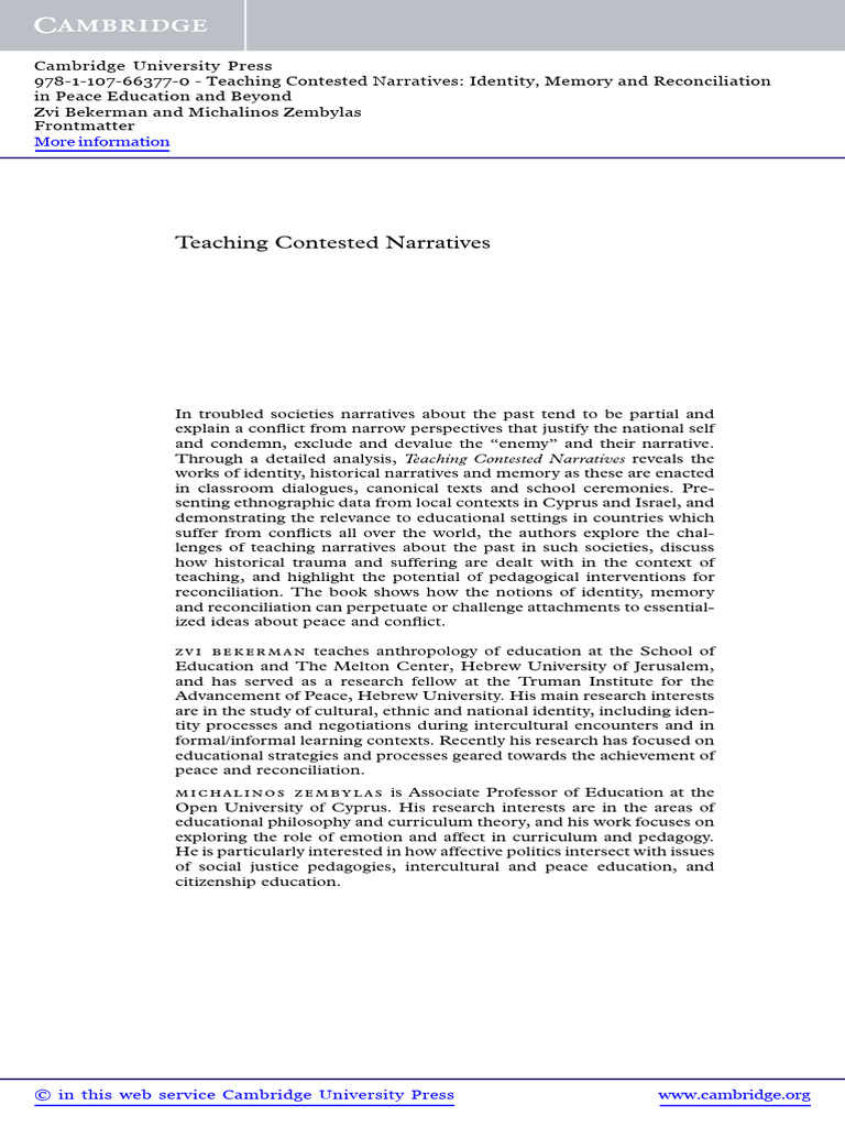 Frontmatter | PDF | Conflict Resolution | Narrative