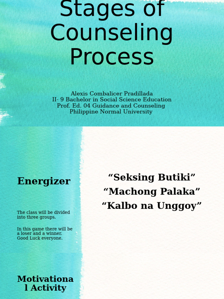 Guidance&Counseling Counseling Process | PDF | Nonverbal Communication | Psychotherapy