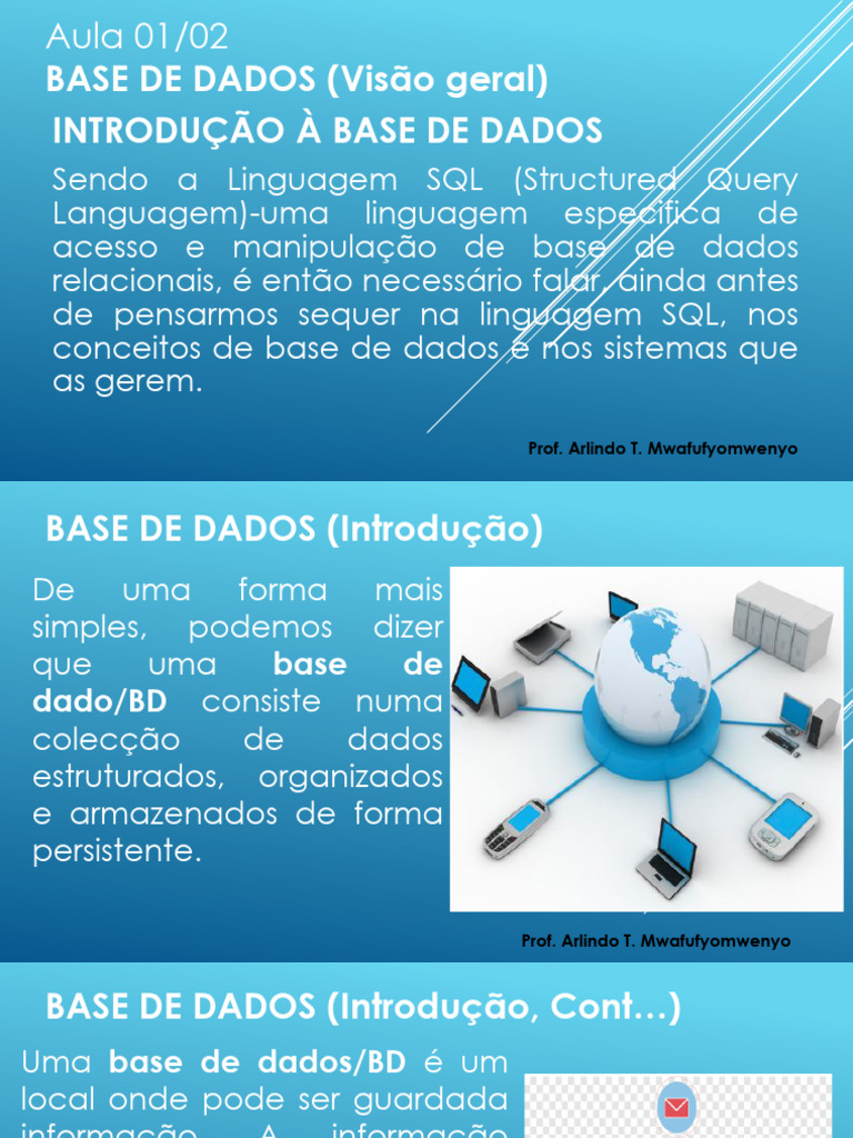 Introdução às Bases de Dados e História | PDF | Bancos de dados | SQL