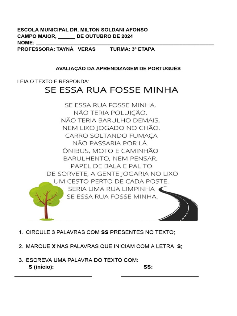 Prova Portugues Eja Outubro | PDF