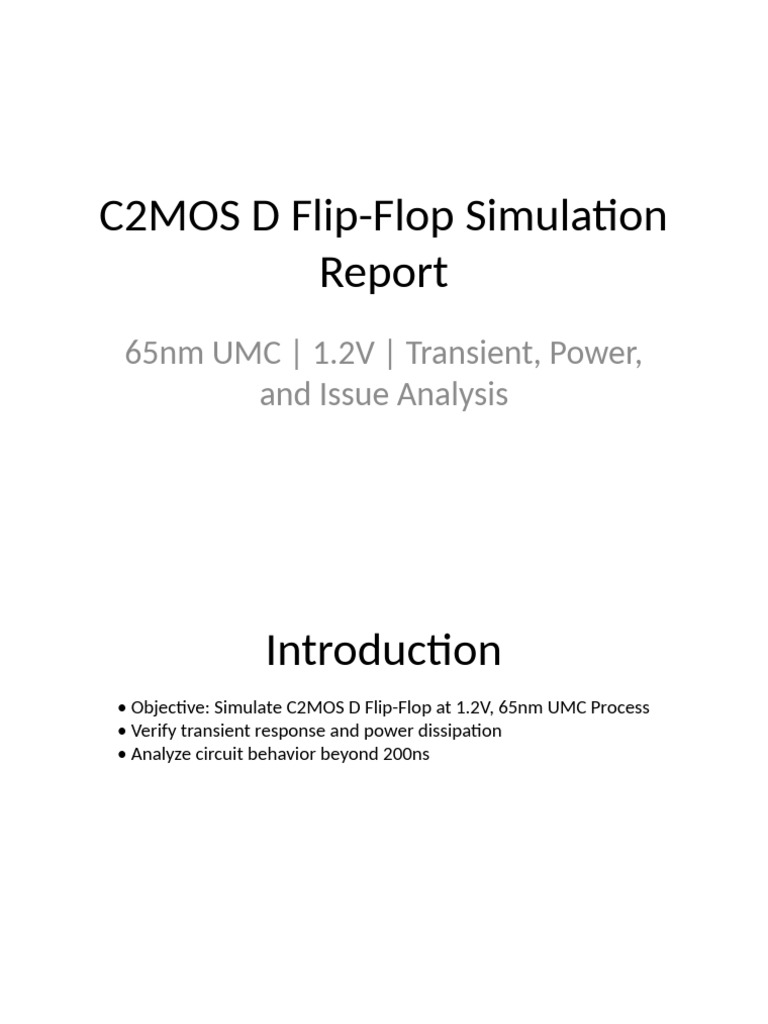 C2MOS DFF Detailed Simulation PPT | PDF