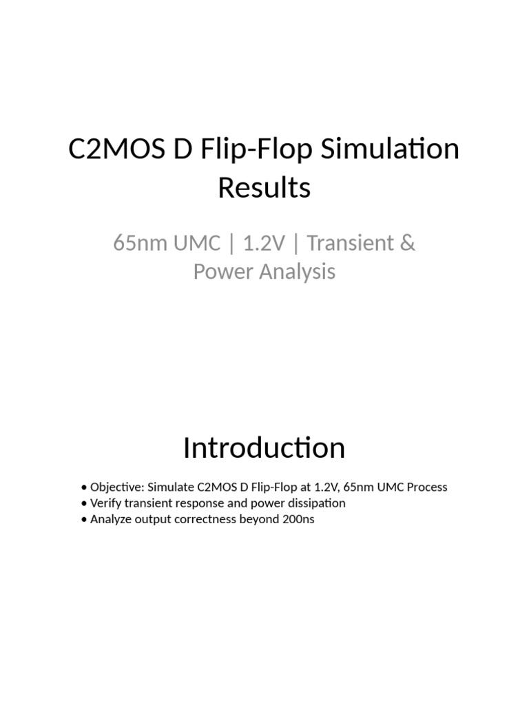 C2MOS D Flip-Flop Simulation Results | PDF