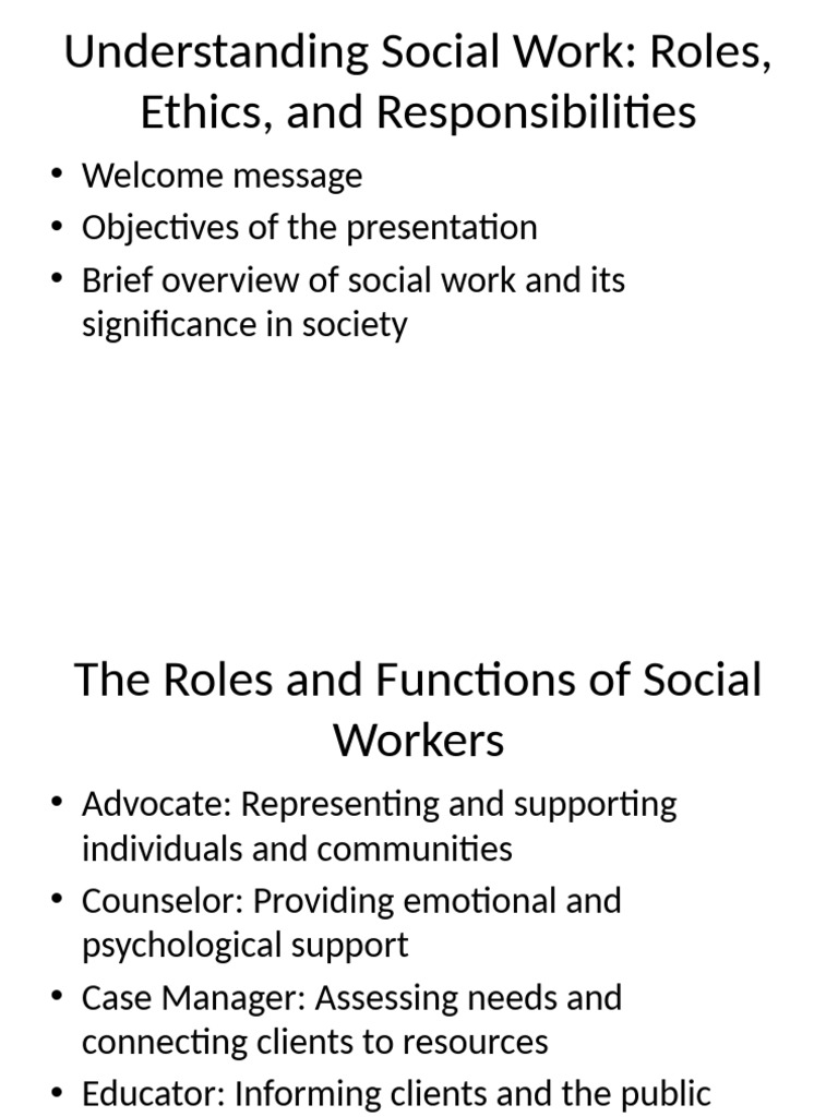Social Work Presentation | PDF