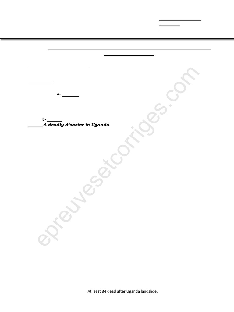 1er Devoir Du 2ème Semestre Anglais Tle CD 2020-2021 Ceg Houeyiho | PDF