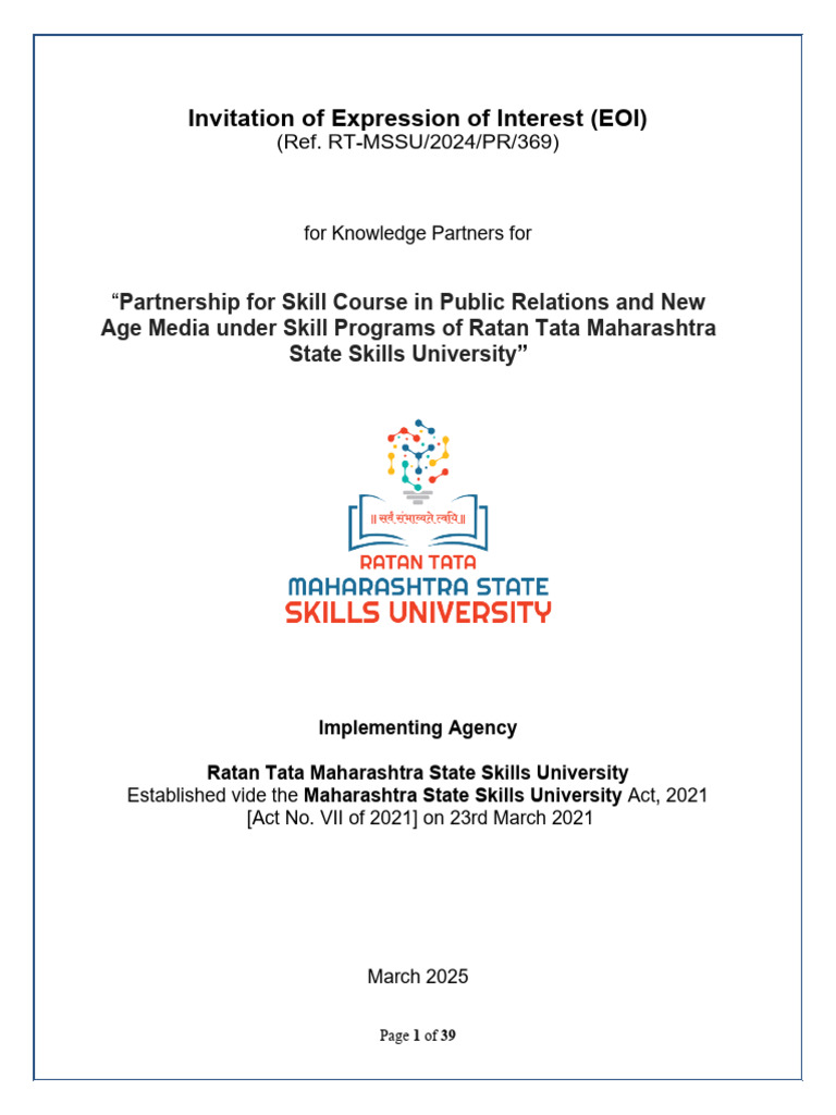 EOI for Skill Course Partners in PR | PDF | Limited Liability ...