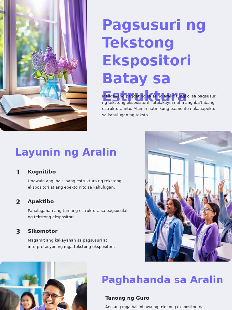 Pagsusuri NG Tekstong Ekspositori Batay Sa Estruktura | PDF