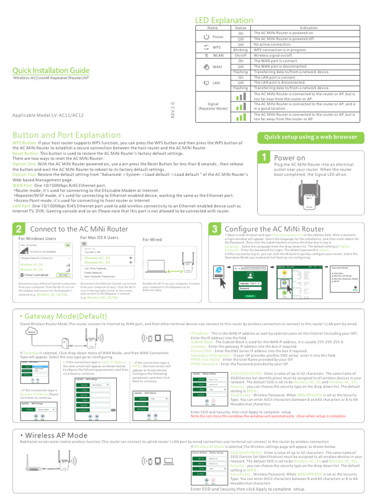 TpLink Ac1200m AC11 | PDF | Computer Network | Wi Fi