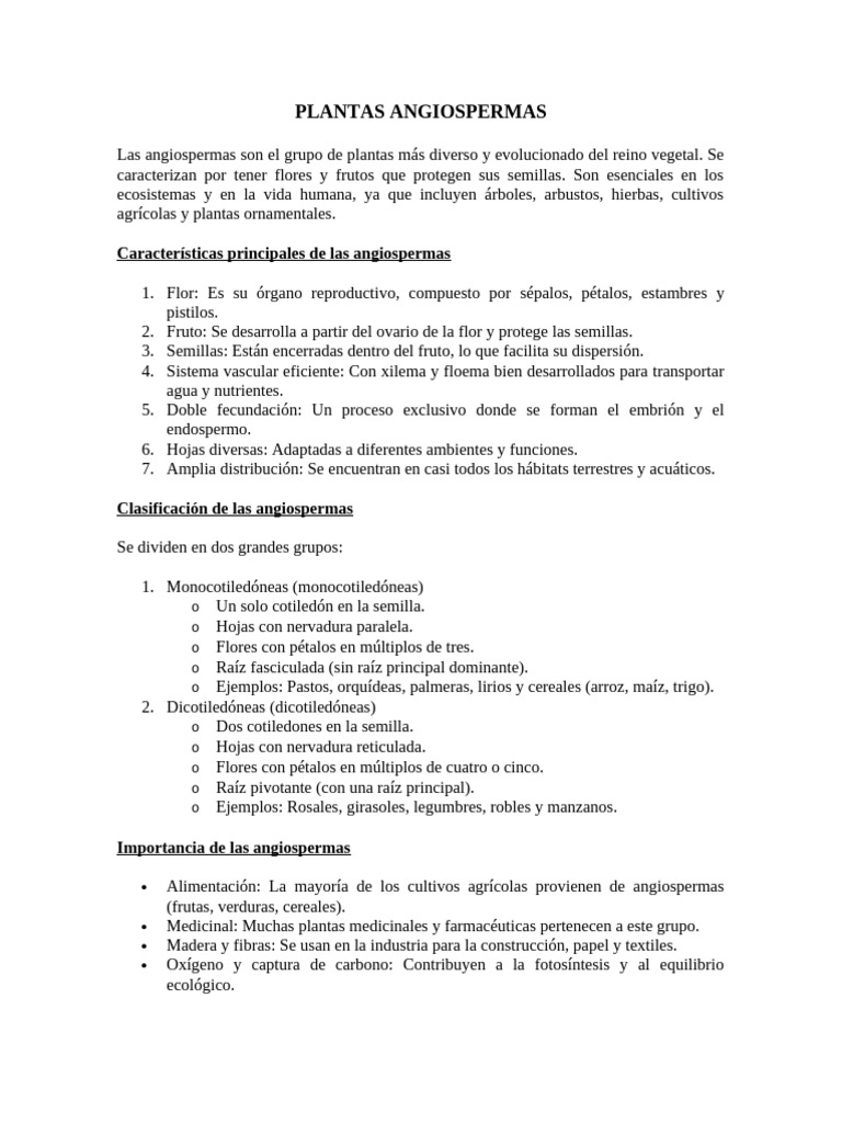 PLANTAS ANGIOSPERMAS Y GIMNOSPERMAS | PDF | Flores | Semilla