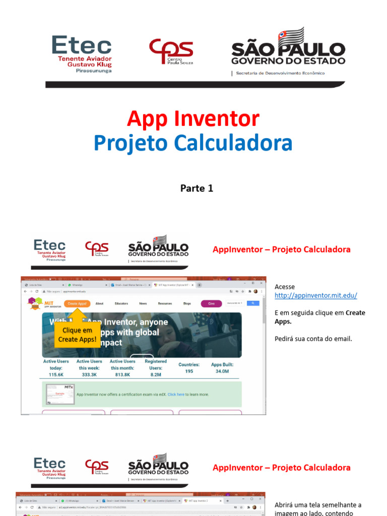 Criando uma Calculadora no App Inventor | PDF | Calculadora | Janela (informática)