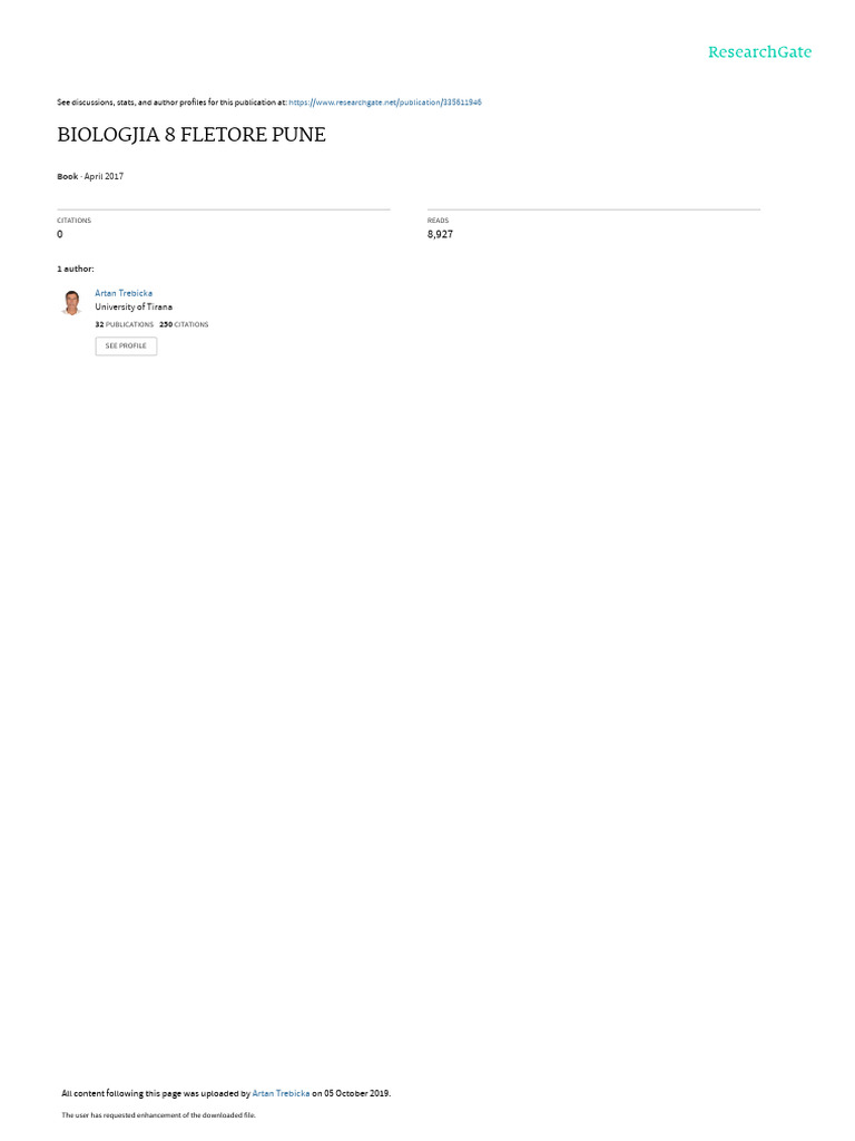 Biologjia8Fletore Pune Biologjia 8 | PDF