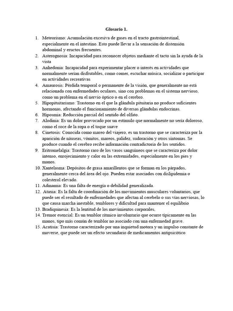 Glosario de Términos Médicos Esenciales | PDF