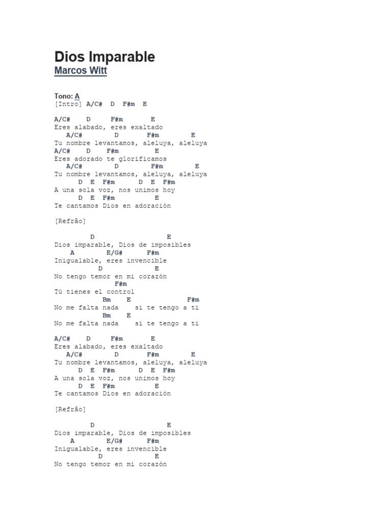 Dios Imparable - Marcos Witt | PDF
