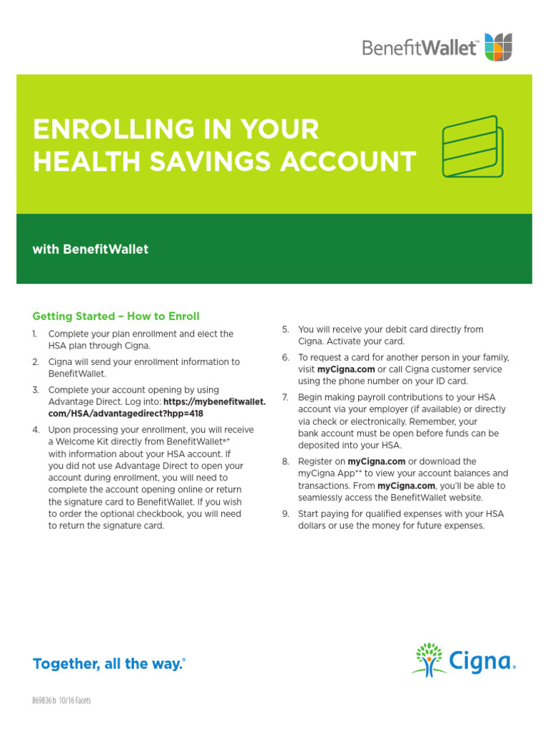 BenefitWallet Banking Enrollment Flyer | PDF | Health Savings Account ...
