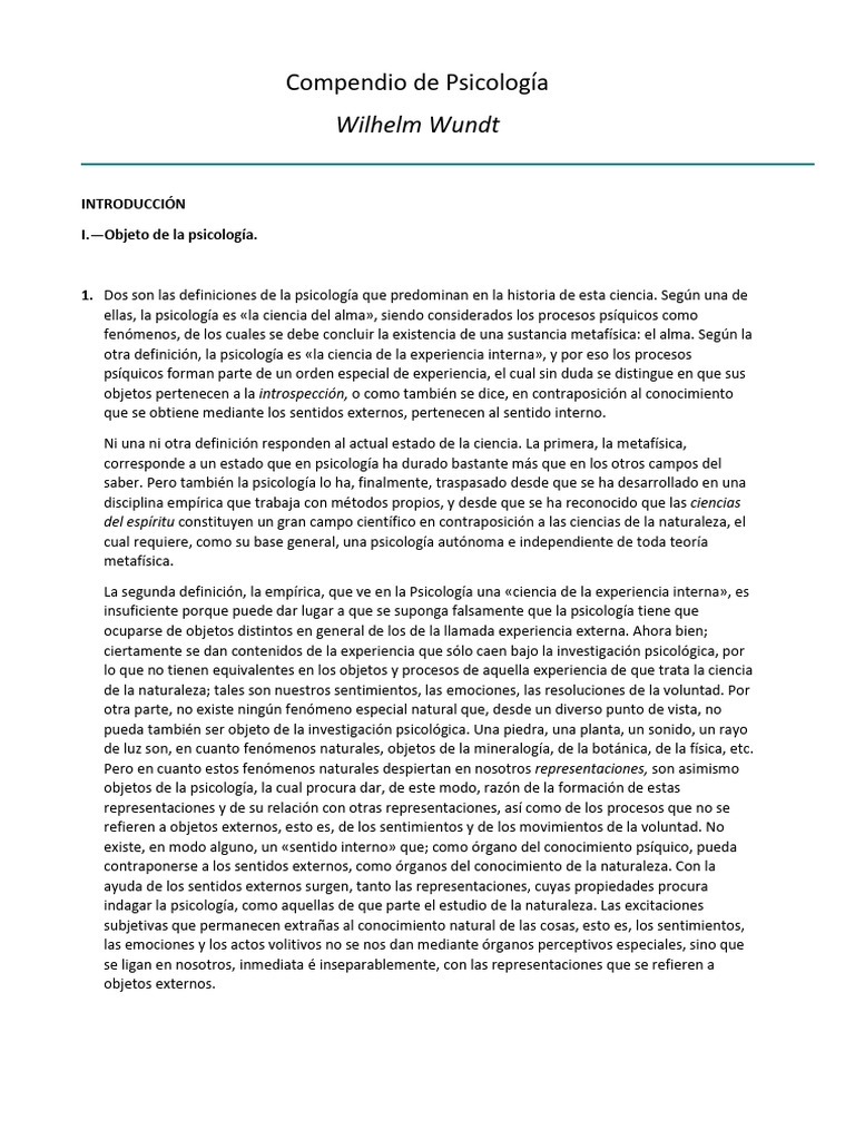Definiciones y Objeto de la Psicología | PDF | Experiencia | Sicología