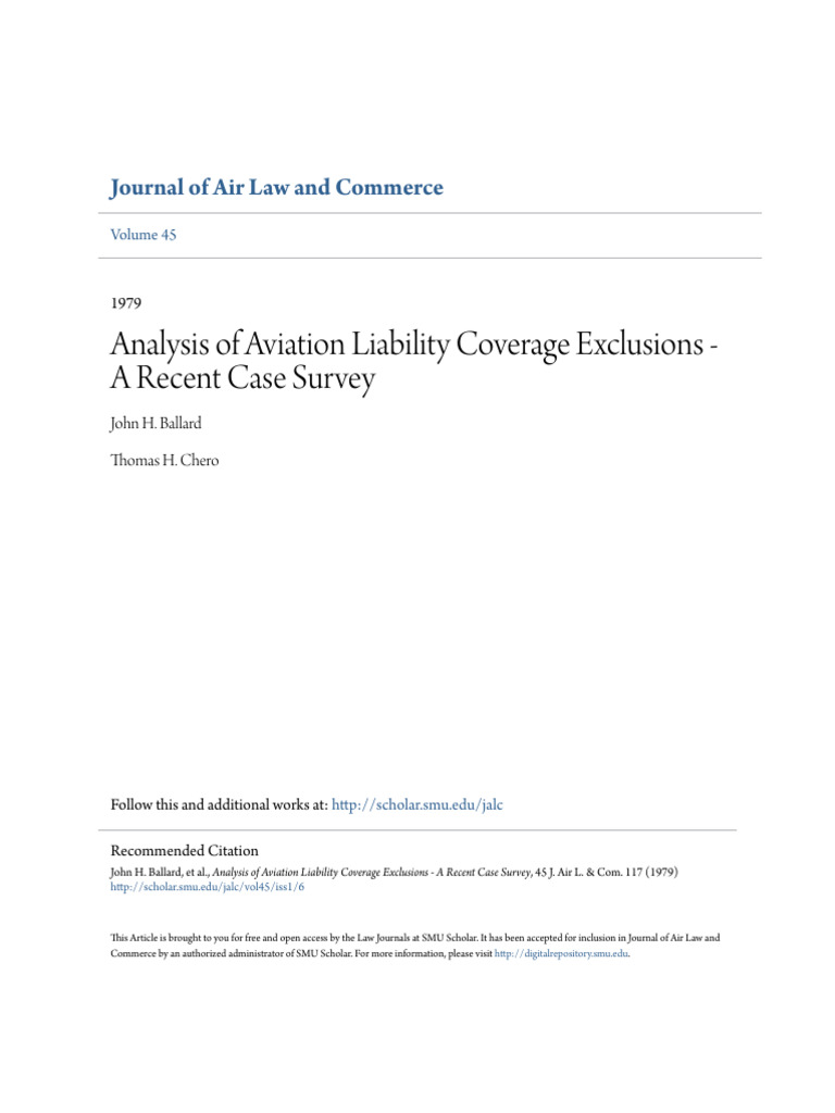 AVIATION - REFERENCE - Analysis of Aviation Liability Coverage ...