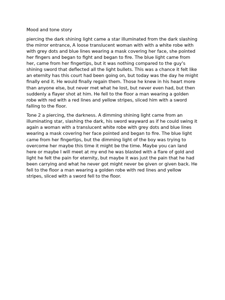 Mood and Tone Story | PDF