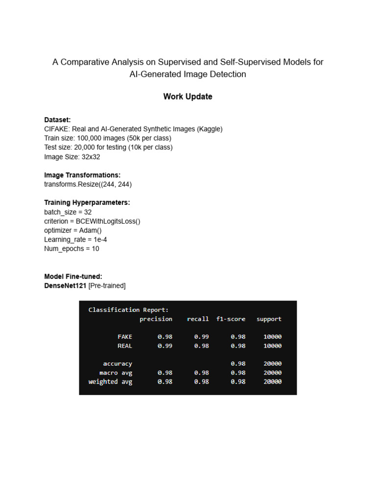 DeepFake DenseNet Model Training Update | PDF