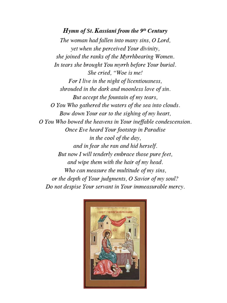 Hymn of Kassiani - Text & Icon | PDF | Christian Worship And Liturgy