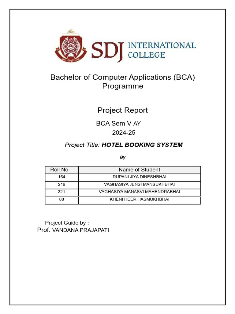 Hotelbooking - Documentation | PDF | My Sql | Html