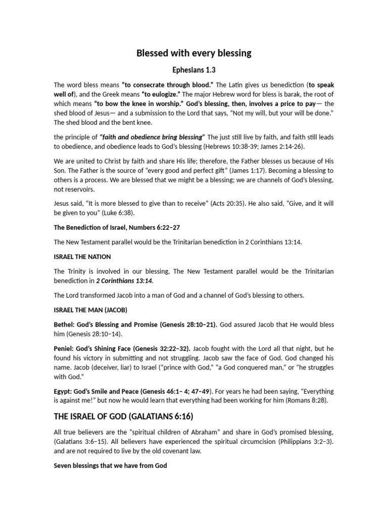 7 Blessings in The Bible | PDF | Paul The Apostle | Jesus