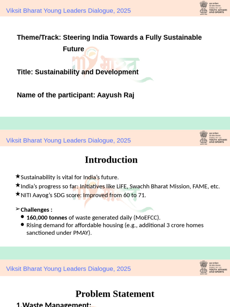 Aayush_Raj_Viksit Bharat Young Leaders Dialogue | PDF