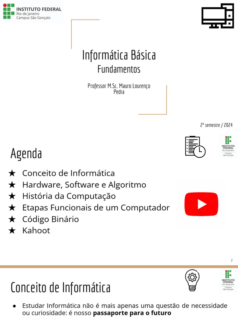 Unidade 01 - Informática Básica - Fundamentos - Short | PDF | Armazenamento de dados de ...
