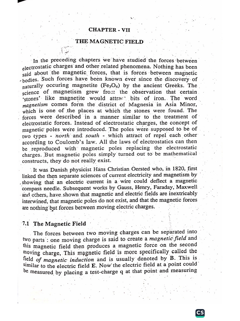 Chapter 7 The Magnetic Field | PDF