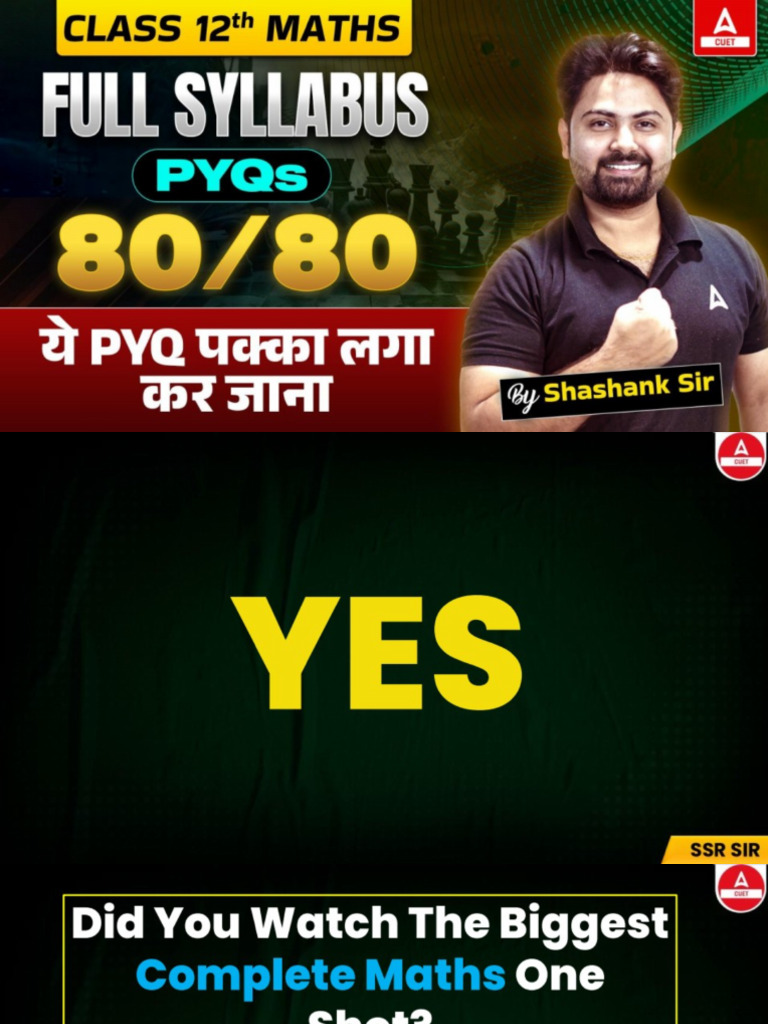 PYQs Complete Maths by SSR Sir | PDF