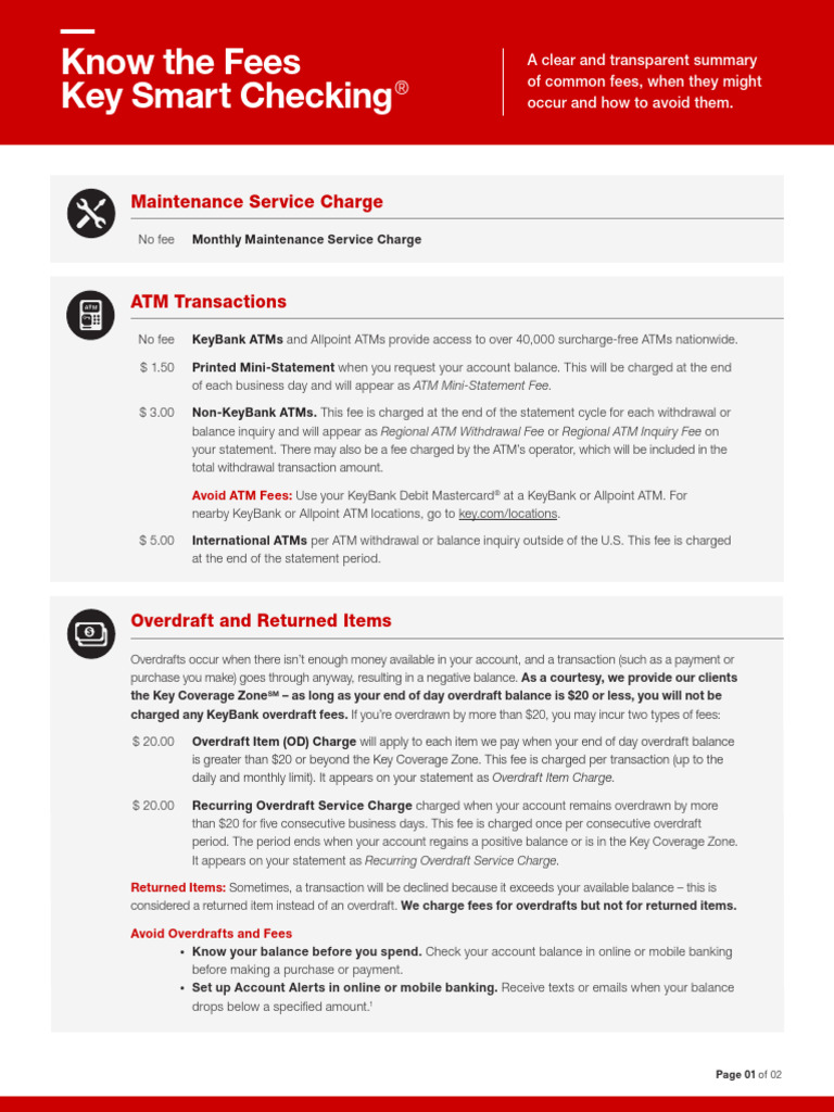 Key Smart Checking Fee Transparency | PDF | Overdraft | Transaction Account