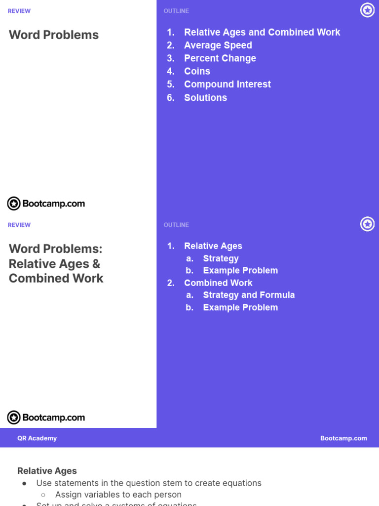 QR Academy - Word Problems | PDF | Concentration | Interest