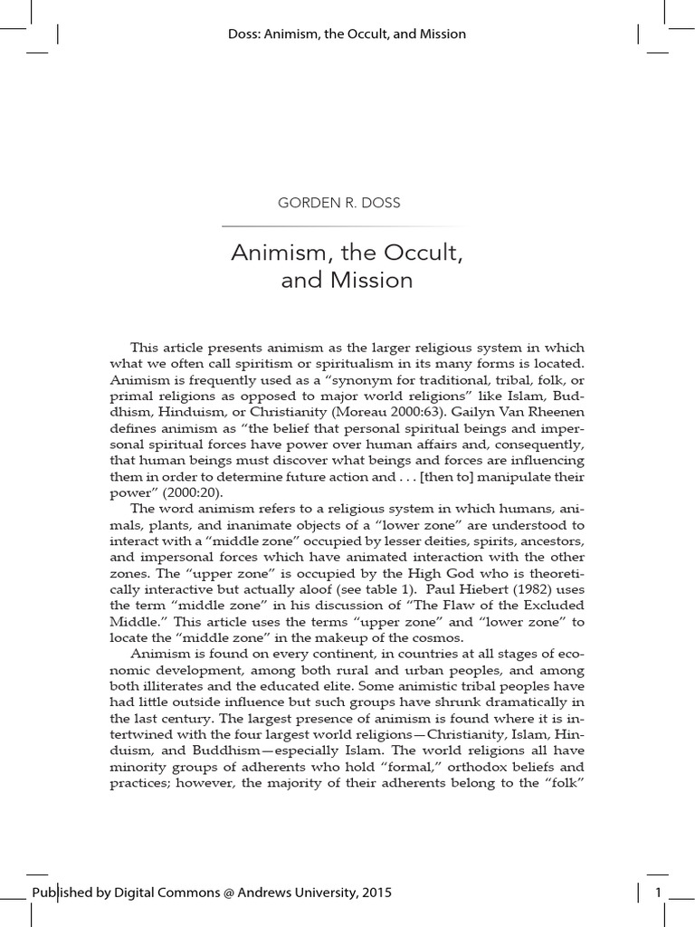 Animism The Occult and Mission | PDF | Angel | Demons
