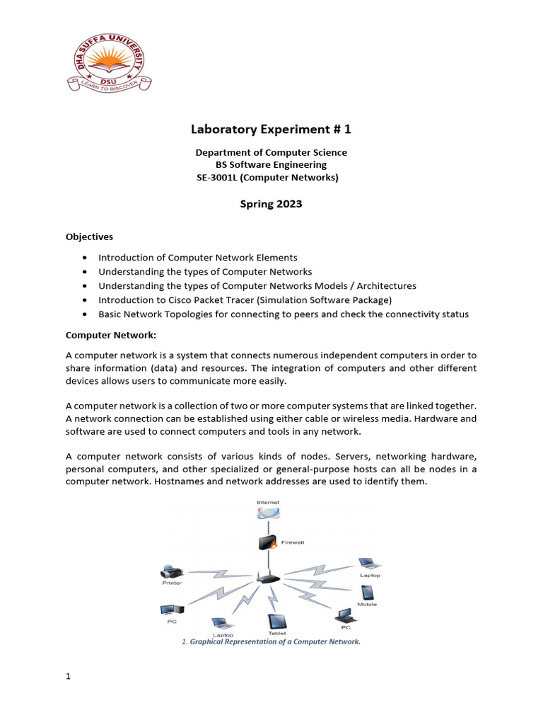 Lab 1 - Network Fundamentals - DSU | PDF | Computer Network | Router (Computing)
