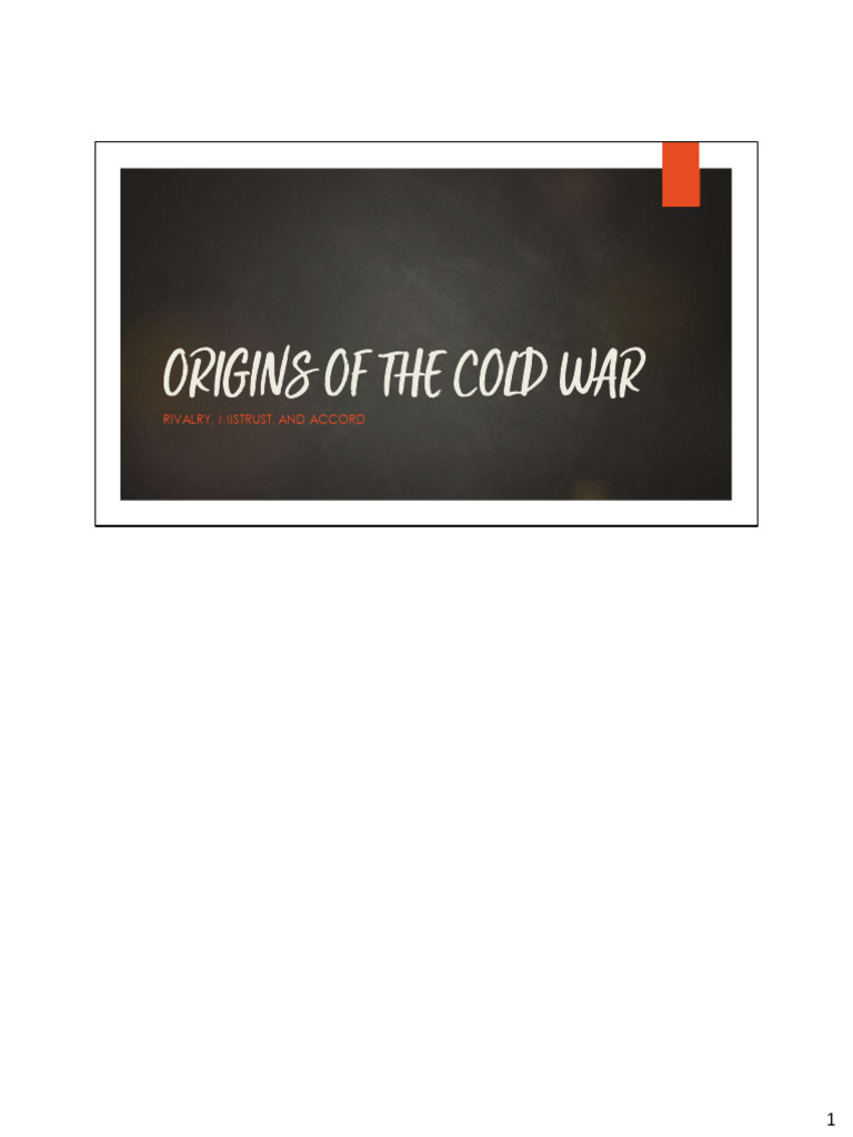 Origins of Cold War 2023-2024 With NOTES | PDF | Communism | Karl Marx