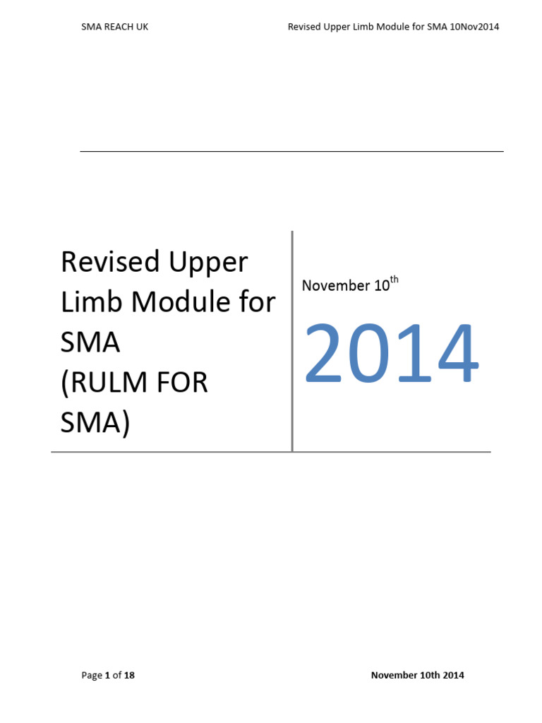 Revised Upper Limb Module for SMA | PDF | Anatomical Terms Of Motion ...