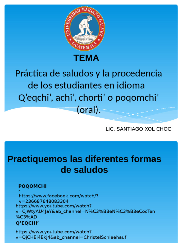 2. Práctica de Saludos en Idioma Maya q'Eqchi' y Poqomchi' | PDF