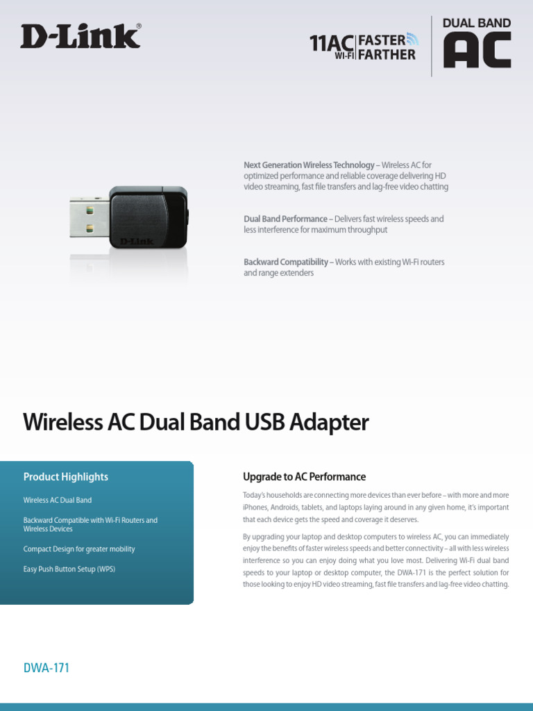Dwa-171 Datasheet 1.00 en | PDF | Wi Fi | Ieee 802.11