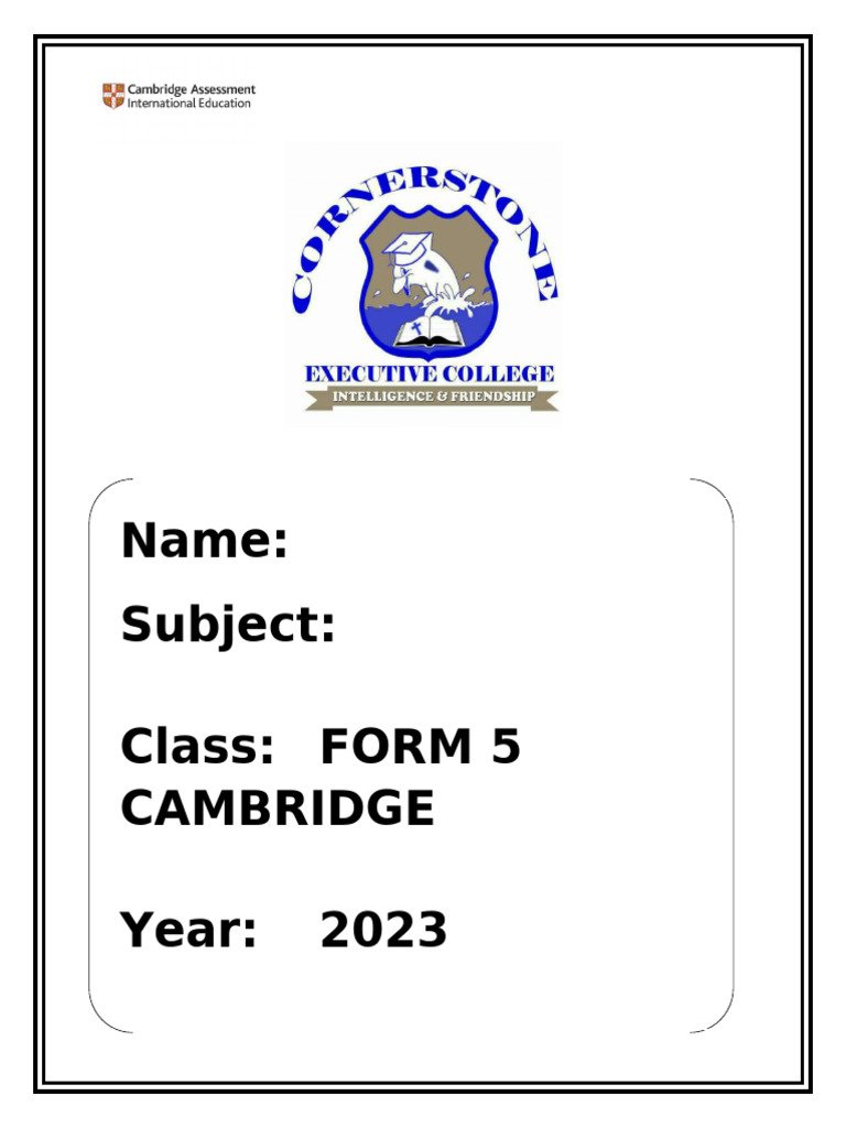Cambridge Students Cover Page-1 | PDF