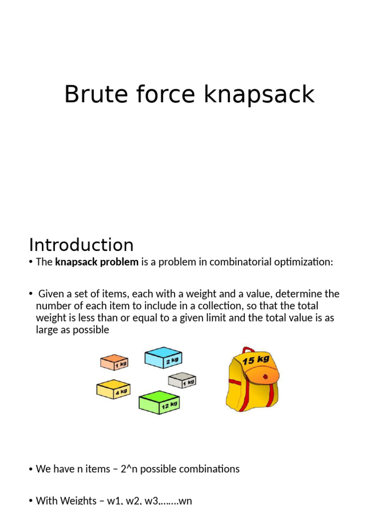 3 - Brute Force Knapsack | PDF