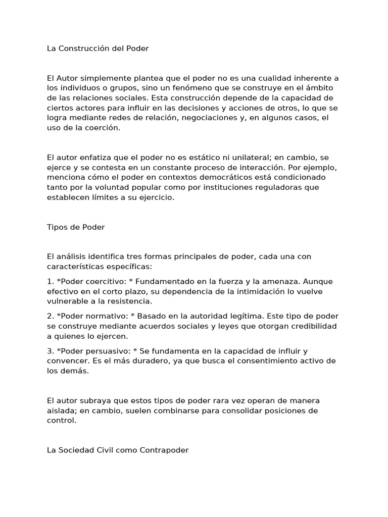 Documento 6 Gaby | PDF | Poder (social y político) | Sociedad civil